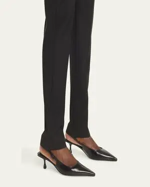 JIMMY CHOO Amel Leather Slingback Pumps - Black