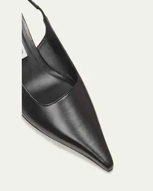 JIMMY CHOO Amel Leather Slingback Pumps - Black