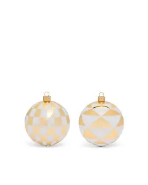 Prada Glass Christmas Ornament Set - White