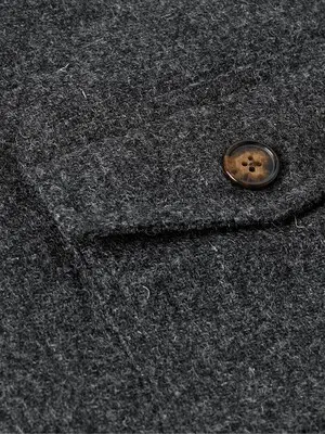 Portuguese Flannel Mélange Wool-tweed Overshirt - Gray