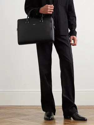 Saint Laurent Full-grain Leather Briefcase