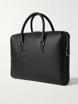 Saint Laurent Full-grain Leather Briefcase