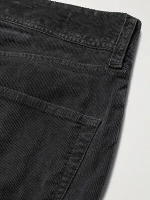 JAMES PERSE Slim-fit Straight-leg Cotton-blend Corduroy Trousers - Gray