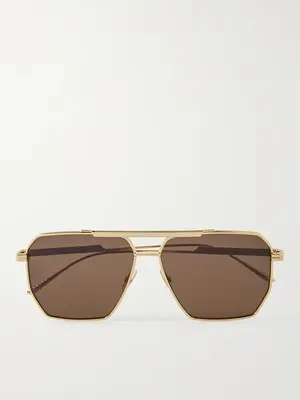 Bottega Veneta Aviator-style Sunglasses - Gold
