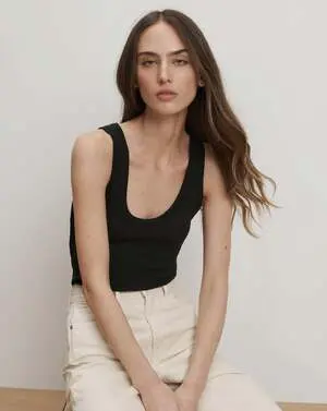 Veronica Beard Birke Scoop-neck Tank Top - Black