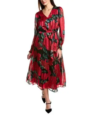 Anne Klein Anne Klein Floral Midi Dress - Red