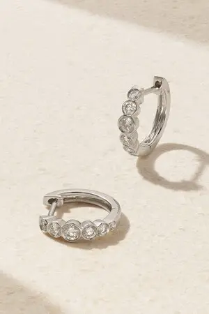 ANITA KO Beverly 18-karat White Diamond Huggie Earrings