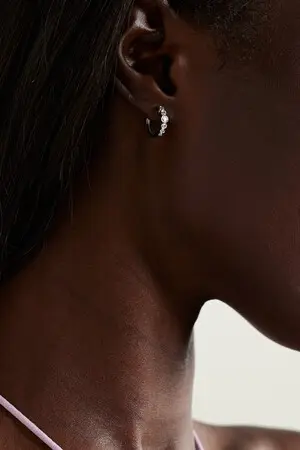 ANITA KO Beverly 18-karat White Diamond Huggie Earrings