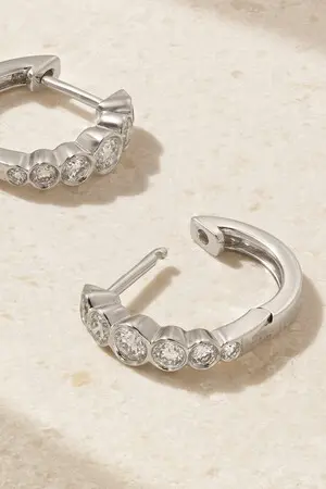 ANITA KO Beverly 18-karat White Diamond Huggie Earrings