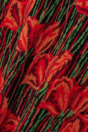 Emilio Pucci Open-back Jacquard-knit Turtleneck Maxi Dress - Red