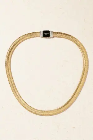 Nikos Koulis Feelings Diamond And Enamel Necklace - Gold