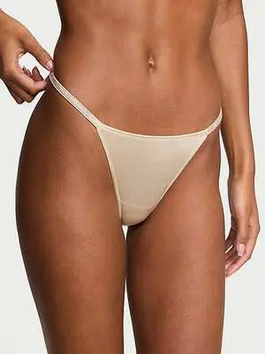 Victoria's Secret Very Sexy Scattered Shine Strap V-string Panty Beige