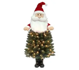 PULEO INTERNATIONAL Puleo 4 Ft Pre-lit Santa Tree 100 Clear Lights - One-color