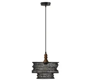 RIVER OF GOODS 12'w Bronze Hilton Metal And Woo Pendant - One-color