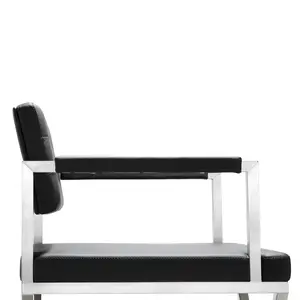 TOV FURNITURE Director Performance Vegan Leather And Stainless Steel Counter Stool
