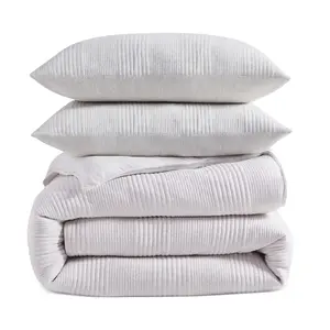 Dkny Pure Ribbed Jersey Comforter Set, King - Heathered Gray