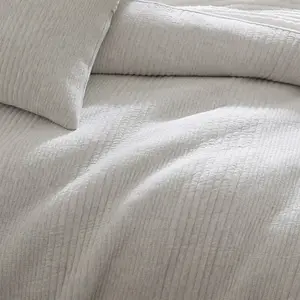 Dkny Pure Ribbed Jersey Duvet Set, King - Heathered Gray