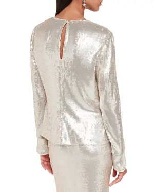 Whistles Sequined Long Sleeve Top