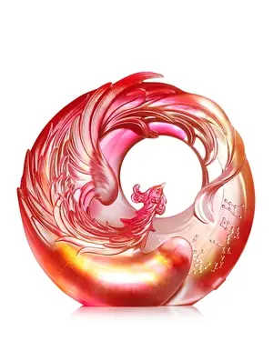 LIULI The Heart Points To The Future Vermillion Bird Illuminate Crystal Figure - Multi