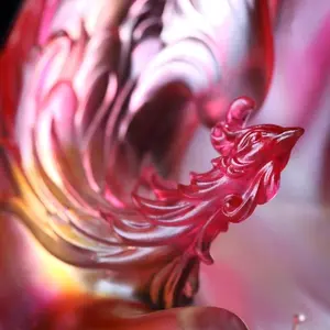 LIULI The Heart Points To The Future Vermillion Bird Illuminate Crystal Figure