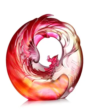 LIULI The Heart Points To The Future Vermillion Bird Illuminate Crystal Figure