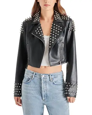 Steve Madden Tabby Studded Faux Leather Jacket