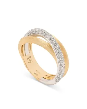 Marco Bicego 18k Gold And Diamond Three Strand Ring - Gold/white