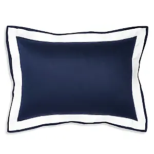 Frette Flying Sateen King Sham - Exclusive Deep Blue/white