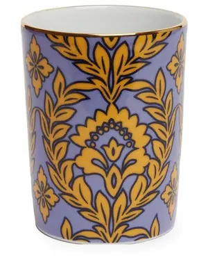 La DoubleJ Leaf-print Porcelain Cup - Purple