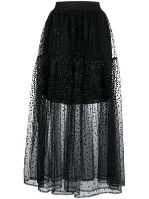 Maje Sequin-embellished Tulle Skirt