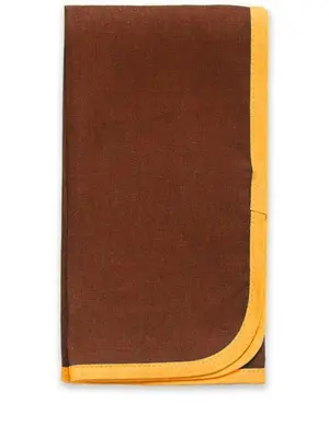 La DoubleJ Contrast-trim Linen Napkins - Brown