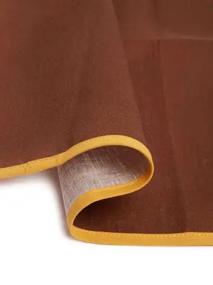 La DoubleJ Contrast-trim Linen Napkins - Brown