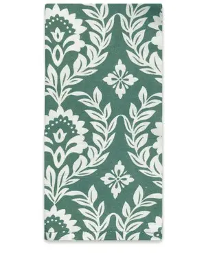 La DoubleJ Floral-print Linen Napkins - Green