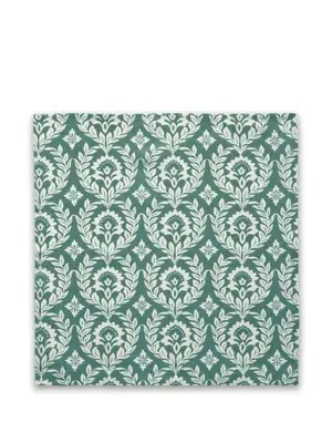 La DoubleJ Floral-print Linen Napkins - Green