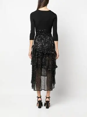 Maje Sequin-embellished Mesh Dress