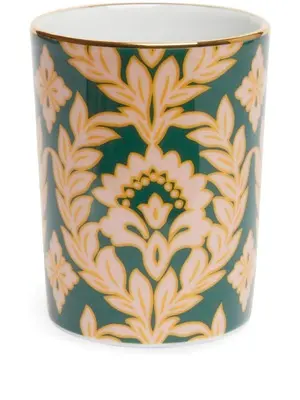 La DoubleJ Leaf-print Porcelain Cup - Green