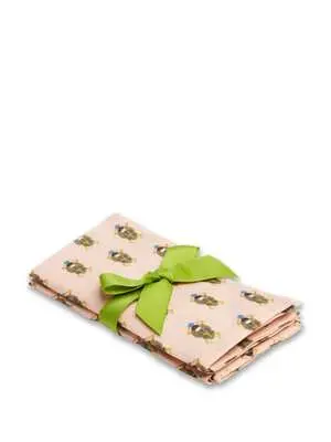 La DoubleJ Scarab-print Linen Napkins