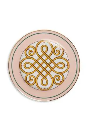 La DoubleJ Filigree-print Porcelain Dessert Plates