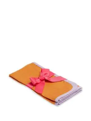 La DoubleJ Contrast-trim Linen Napkins - Orange