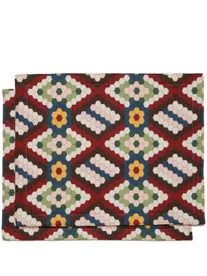 La DoubleJ Geometric-pattern Placemat - Multicolour