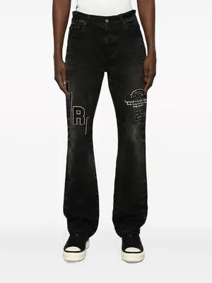 Amiri Logo-patch Distressed Jeans - Black