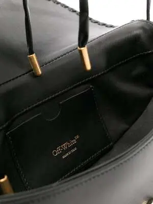 Off-White Braided-trim Leather Tote Bag