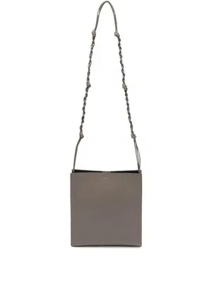JIL SANDER Logo-debossed Braided-strap Shoulder Bag Grey