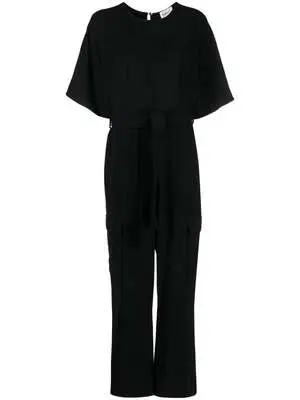 P.a.r.o.s.h Wide-leg Cargo Jumpsuit - Black
