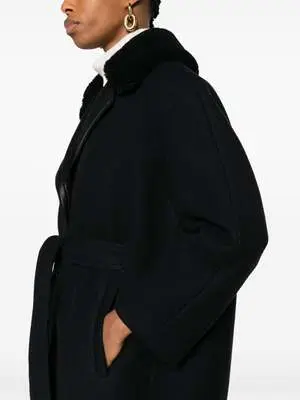 YVES SALOMON Belted Felted-wool Coat