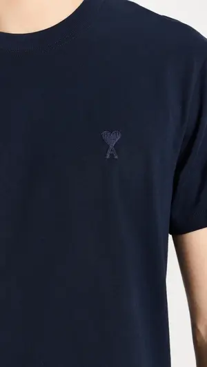 AMI Paris Adc Classic Fit Tonal Logo Tee - Night Blue.430