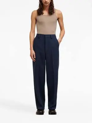 AMI Paris Straight-leg Tailored Trousers - Blue