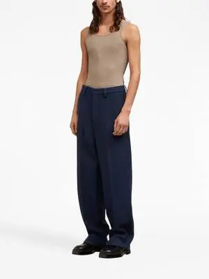 AMI Paris Straight-leg Tailored Trousers - Blue