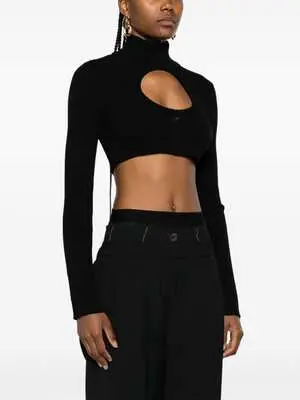 COURREGES Logo-embroidered Jumper - Black