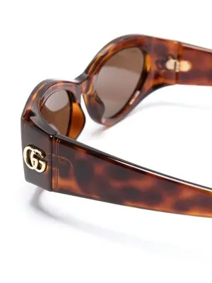 Gucci Double G Oval-frame Sunglasses
